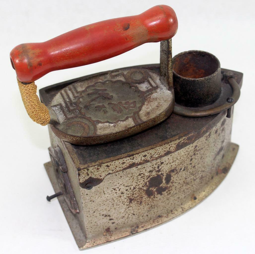 Rare Antique Cast Iron Coal Burning Sad Clothes Iron | #15851833