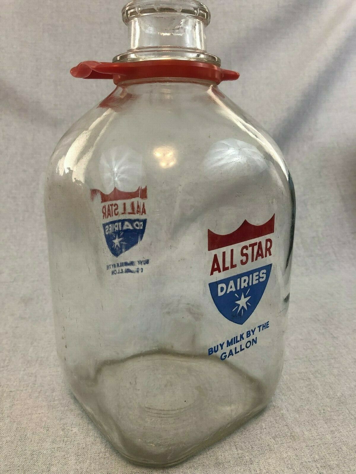 Vintage One Gallon All Star Dairies Milk Bottle Glass 1966 | #15935340