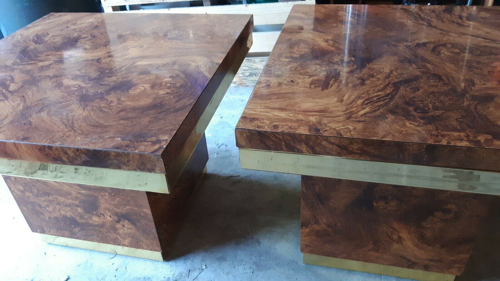 70 ' S - 80 ' S Vintage Mersman Coffee Table / End Table Trio. Gold ...