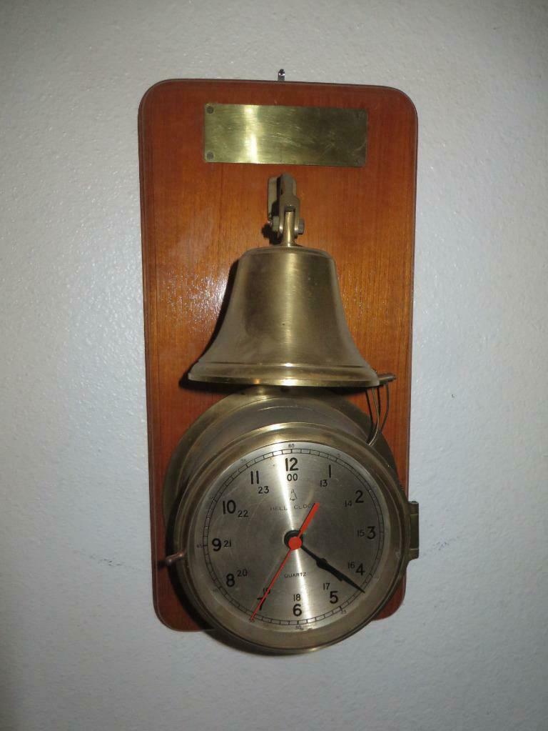 Quartz Solid Brass Ship’s Bell Striking Maritime Clock W Bell | #15807191