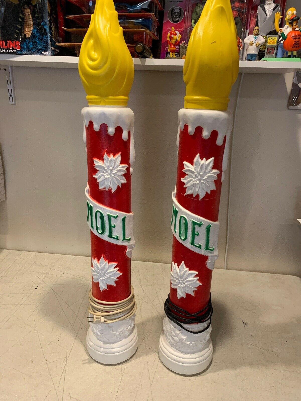 2 Vintage Empire 39 " NOEL Candles Plastic BLOW MOLD Christmas YARD ...