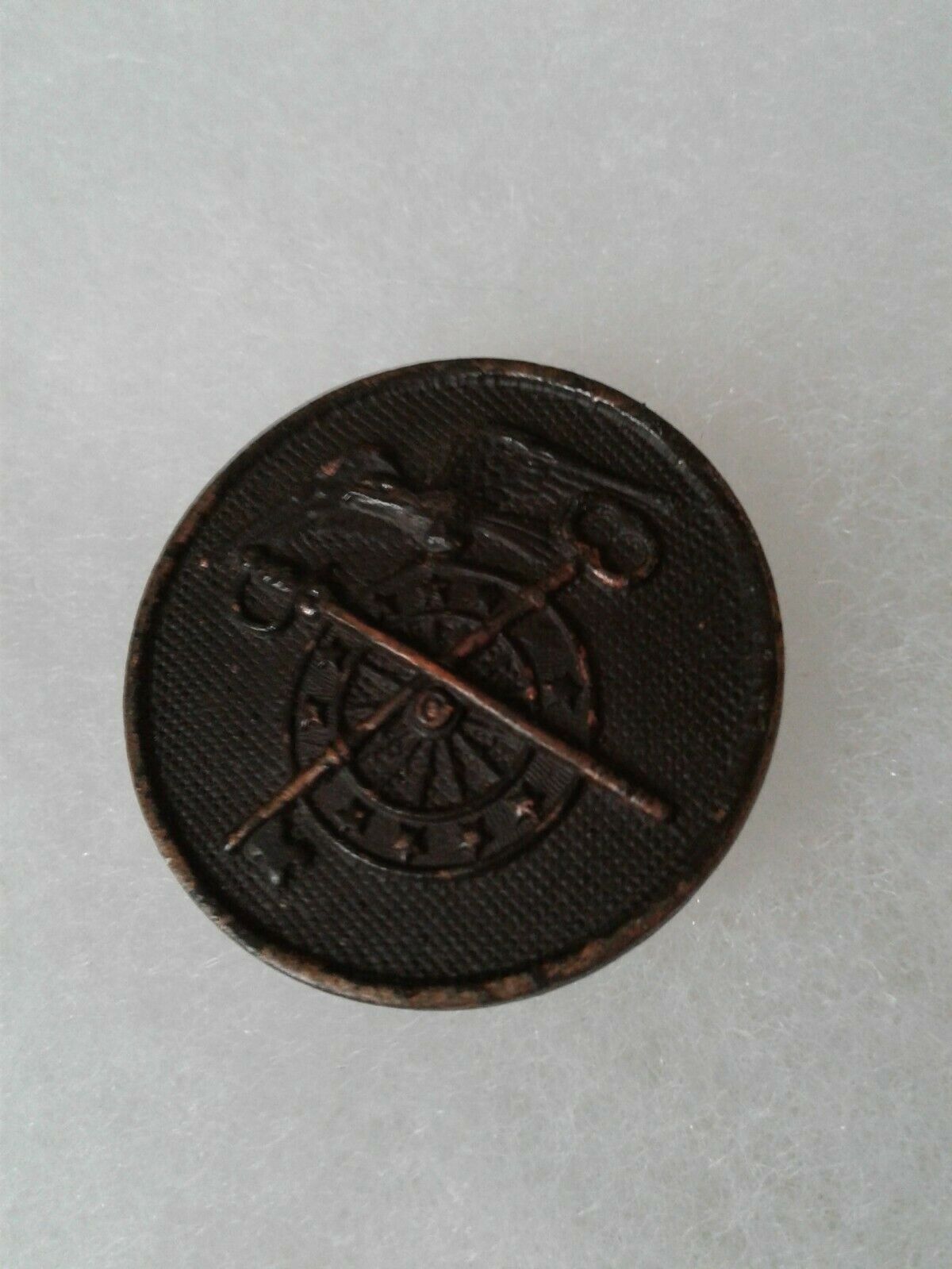 Authentic WWI US Army Quartemaster Collar Disc Enlisted Insignia Screw ...