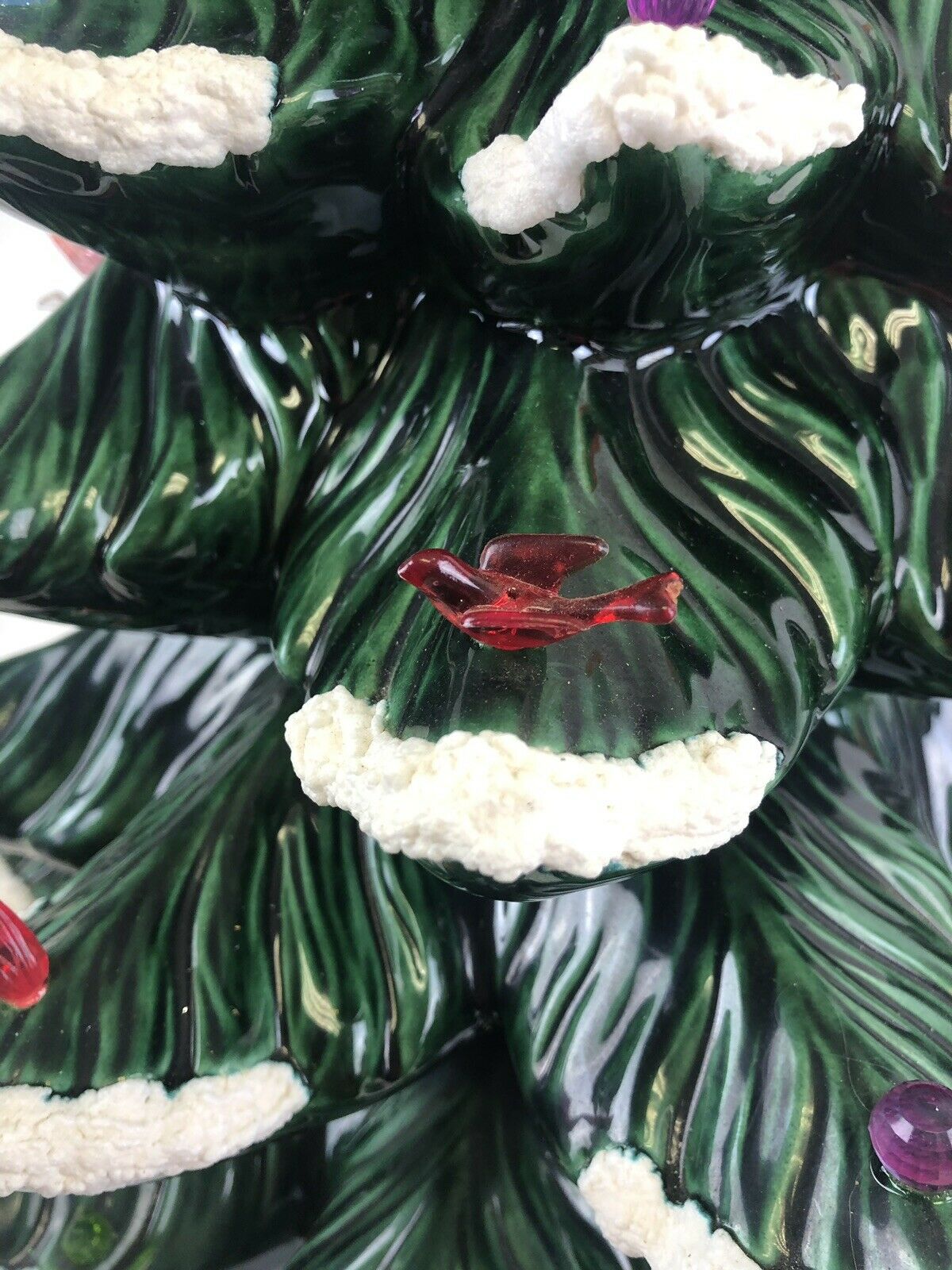 Vintage 24 " Atlantic Mold Flocked Lighted Ceramic Christmas Tree ...