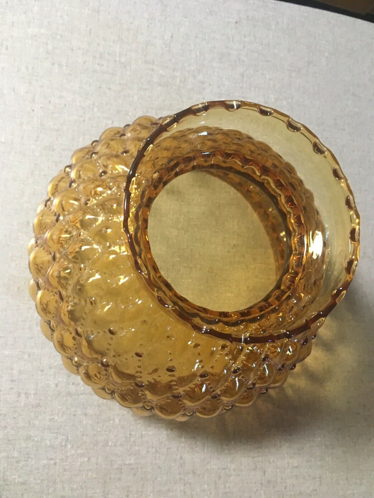Vintage Fenton Amber Glass Hurricane Lamp Shade - Diamond Design ...