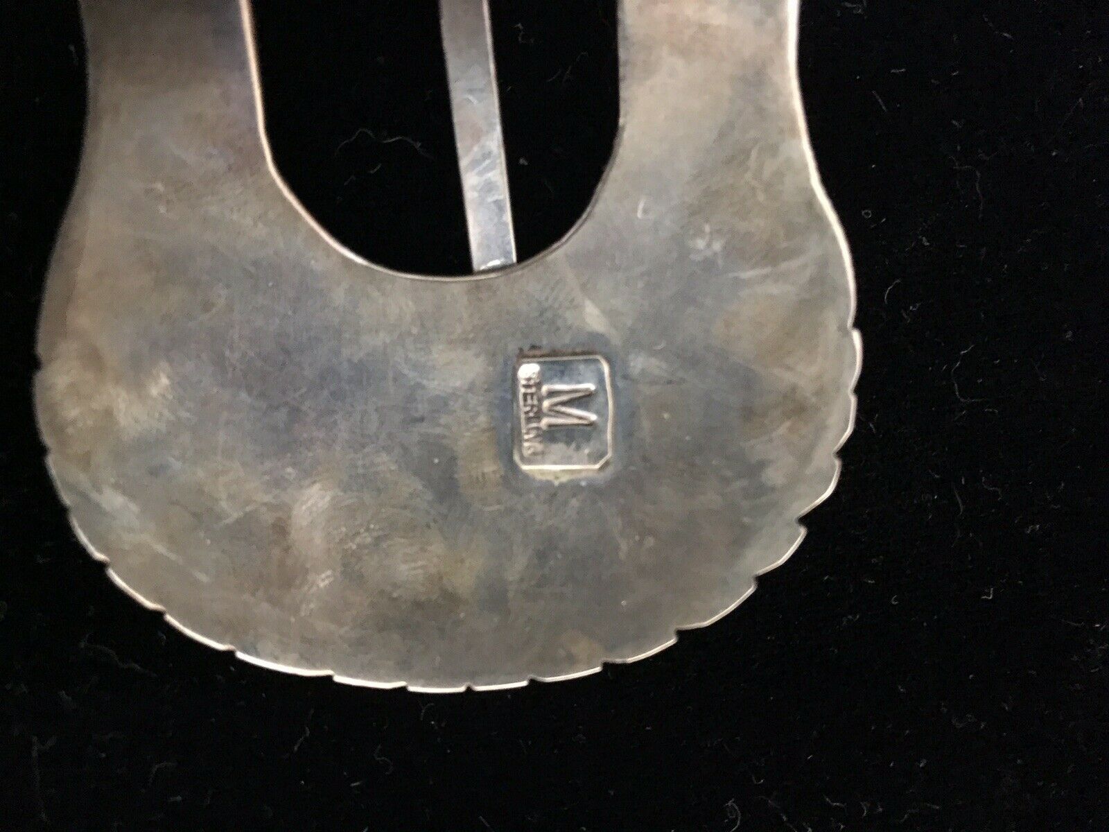 Navajo Sterling Silver Ranger Belt Buckle Set Signed M Vintage | #15787737
