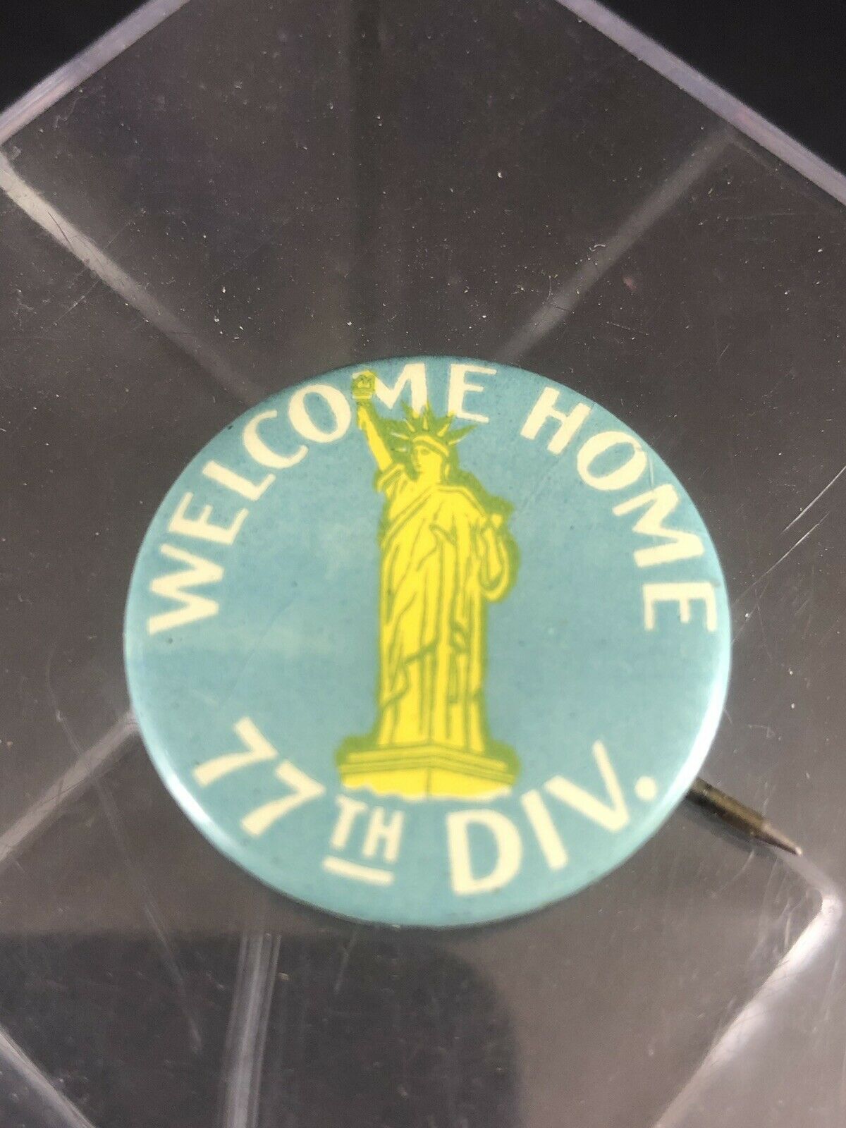 WELCOME HOME 77TH DIVISION INFANTRY WWI PIN BACK BUTTON | #15890331