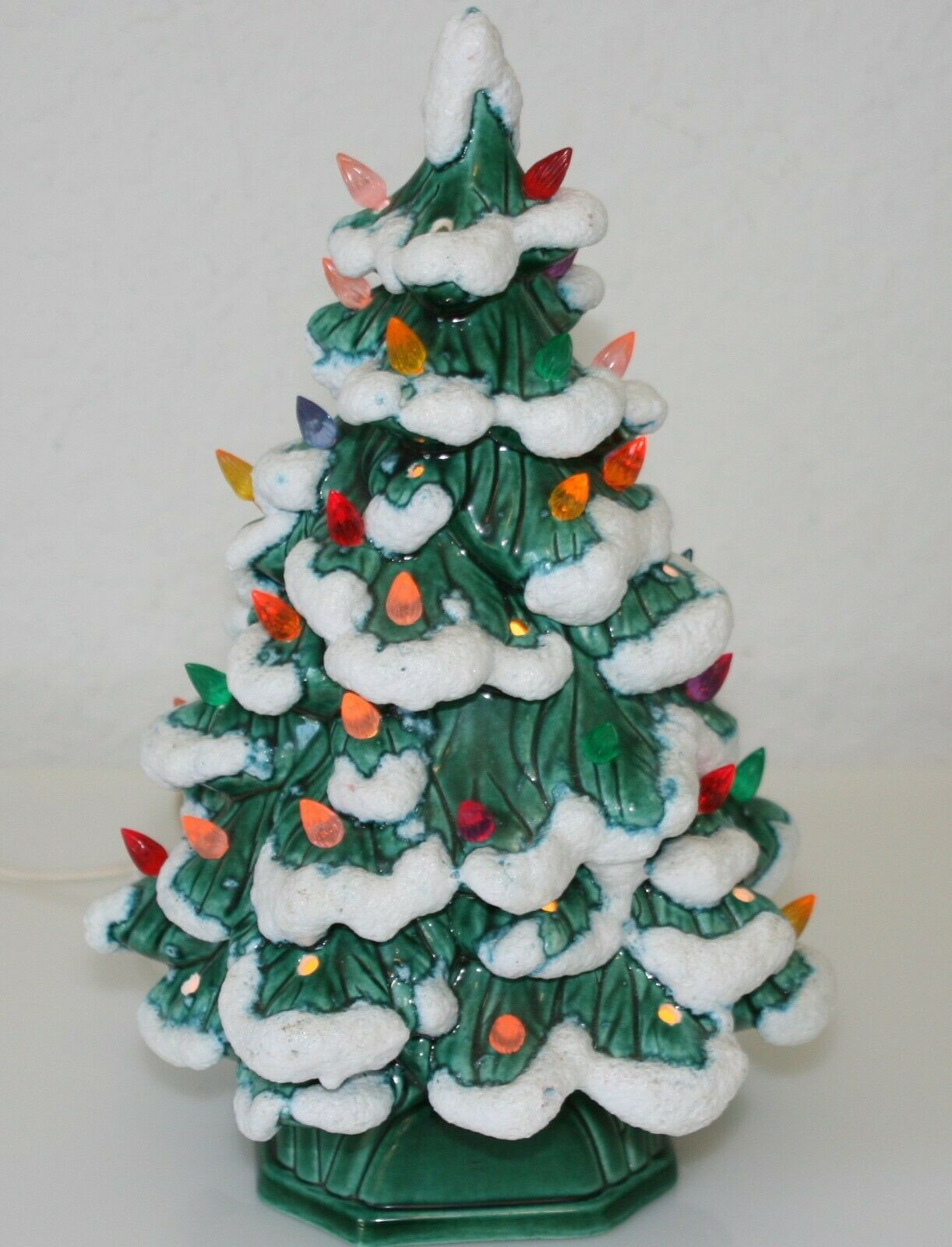 Vintage Holland Mold Ceramic Christmas Tree With Base And Multi Color ...