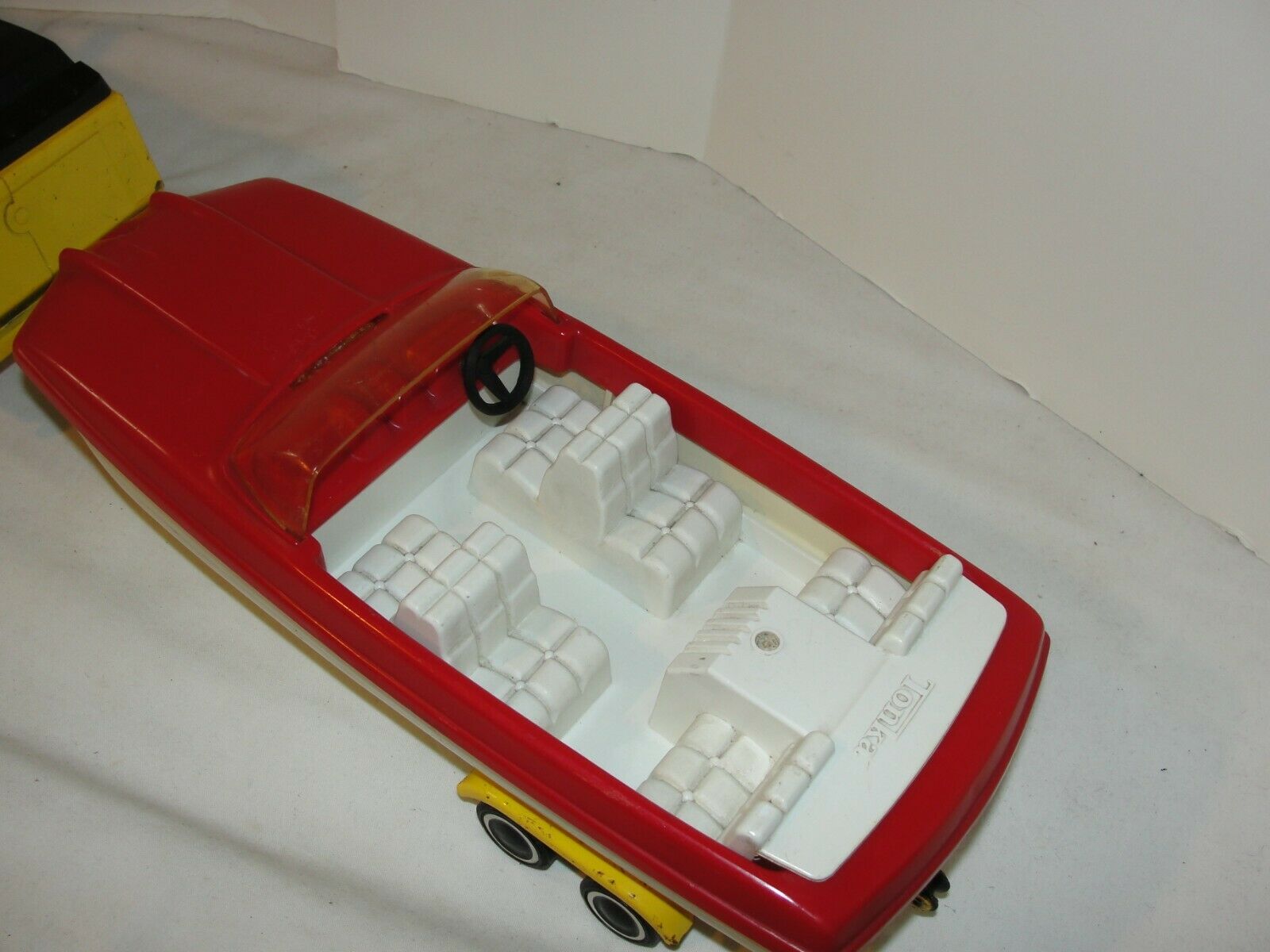 VIntage Tonka Jeepster Runabout With Boat And Trailer In The Box ...
