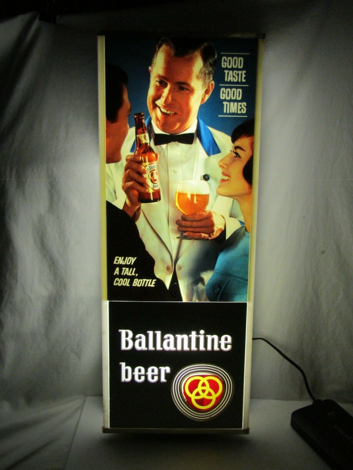 Vintage Ballantine Beer Good Times Good Taste Lighted Advertising Sign ...