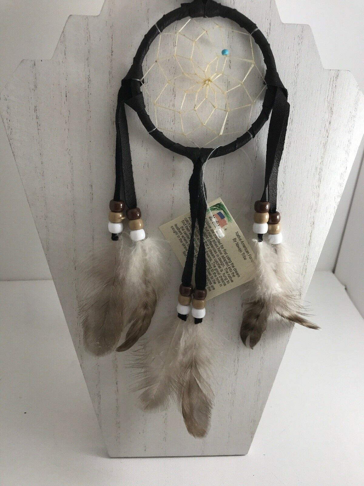 Native American Dream Catcher Black Leather And Feathers | #15701906
