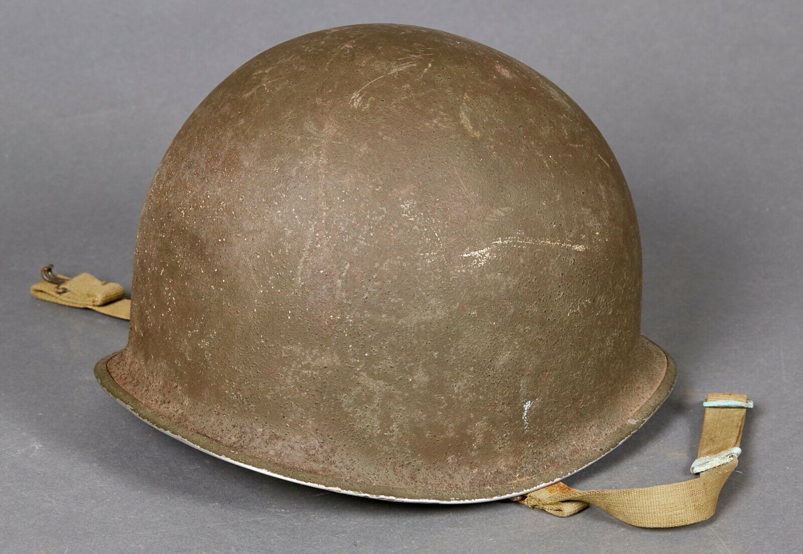 WW2 US Army M1 Helmet Fixed Bale Front Seam With Liner | #15836562