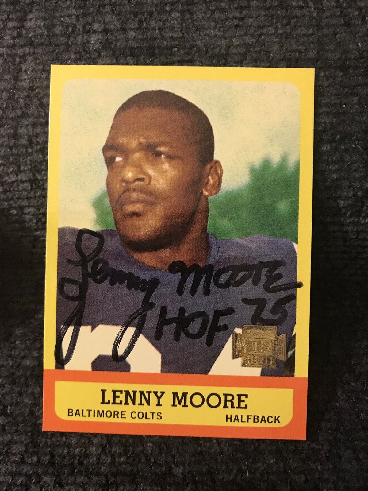Lenny Moore Signed Trading Card Autographed Pro Football Hall Of Fame ...