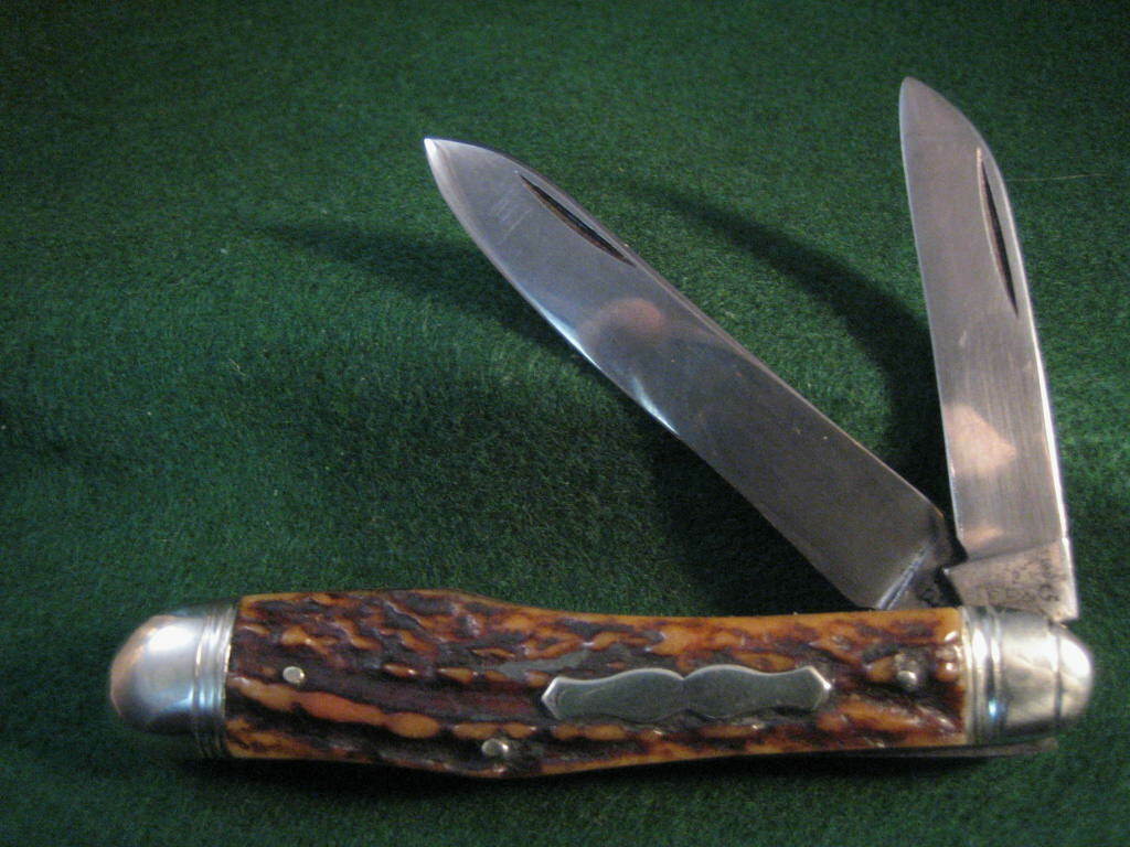 Vintage LF&C Two Bladed Stag Antler Handled Mechanic Farm Tool 41/8 ...