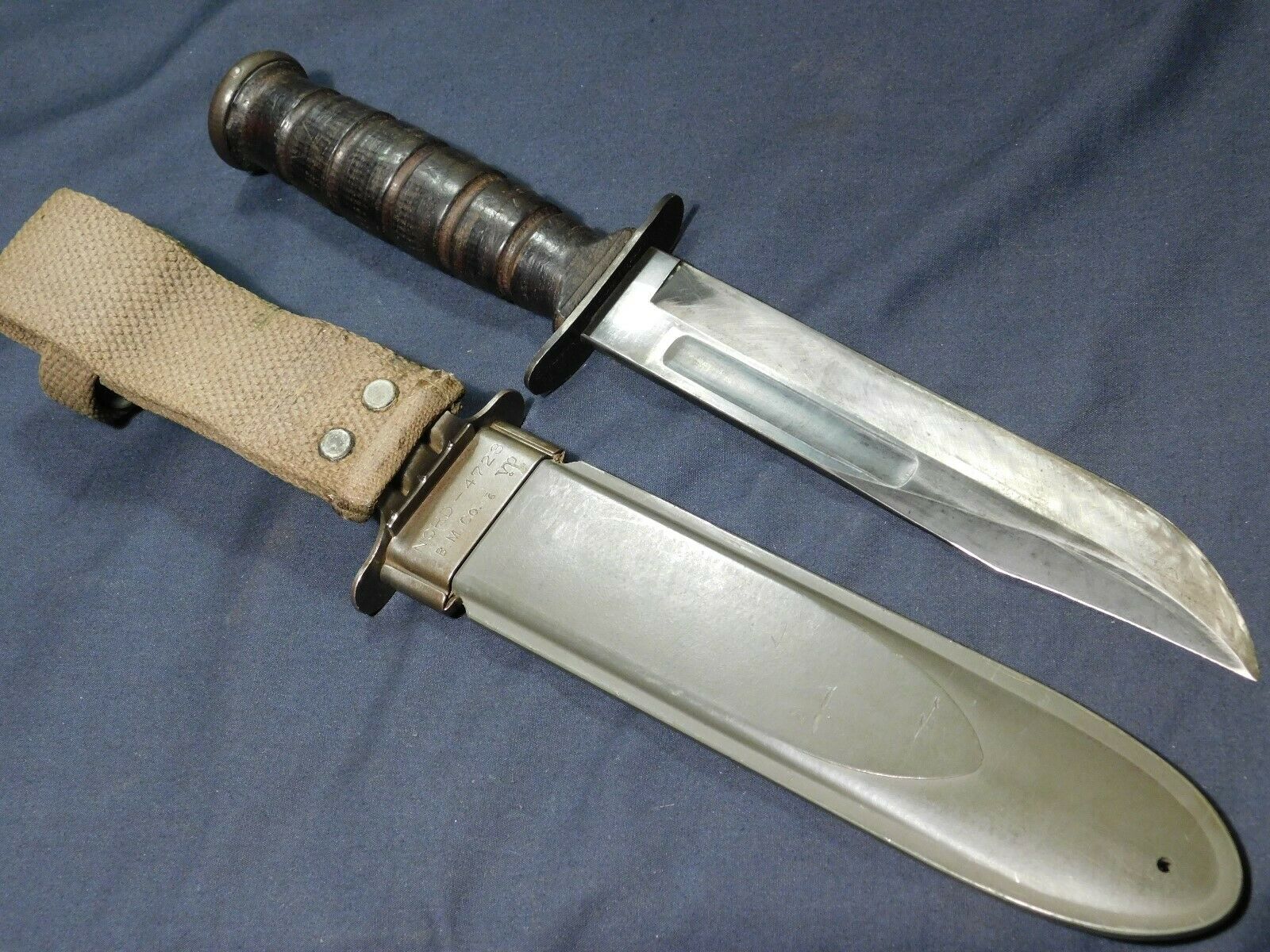 A, WWII US Navy Mk2 Fighting Knife USN Mark 2 Camillus Guard Mrk Pilot ...