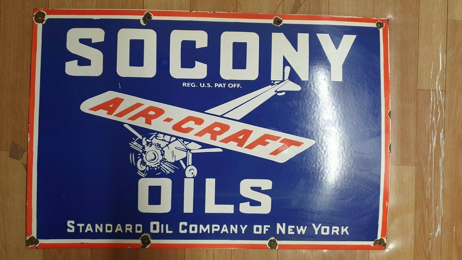 SOCONY AIRCRAFT Vintage Porcelain Sign | #15750590