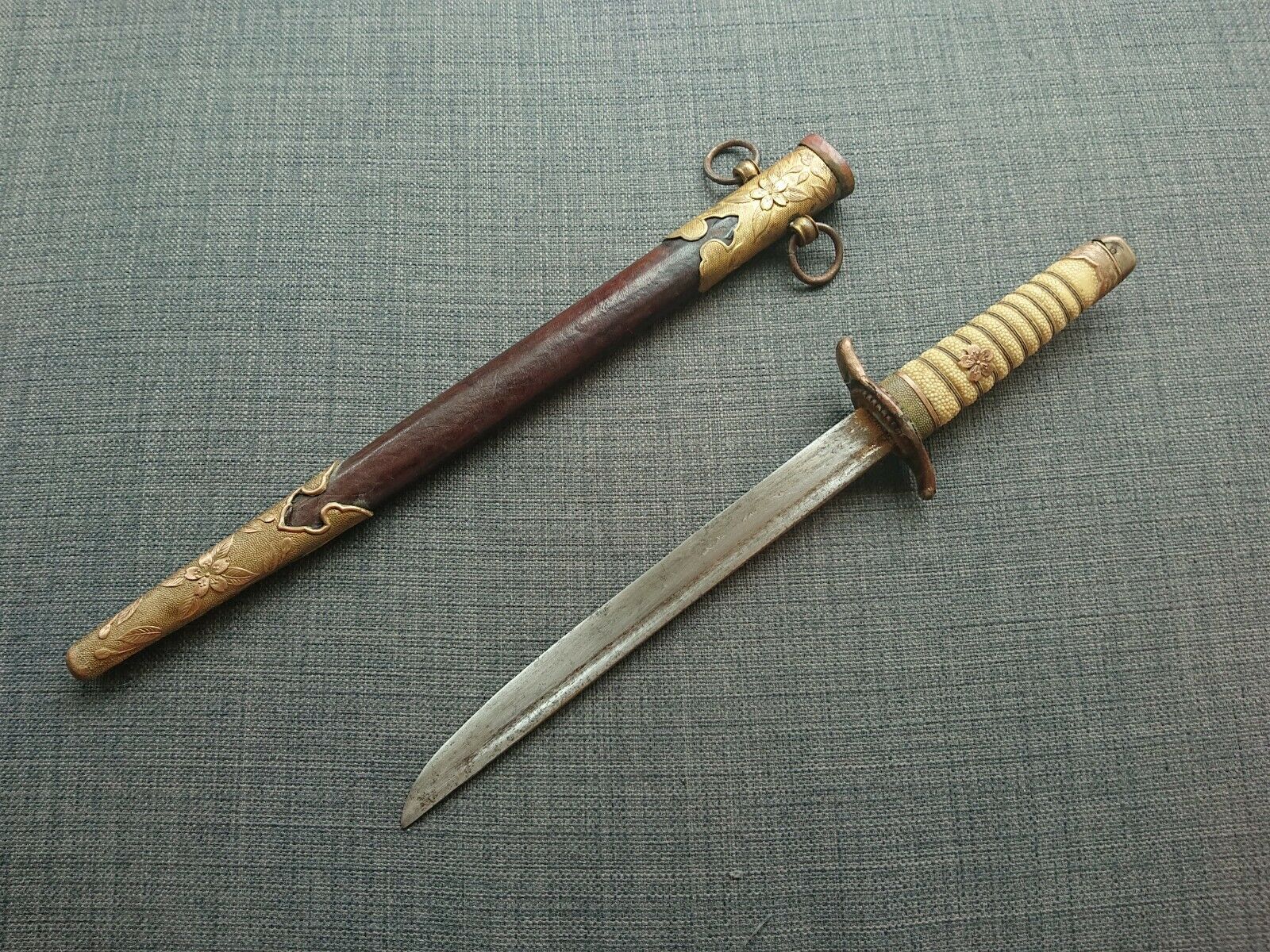 WWII Imperial Japanese Navy Officer Dagger Tanto Sword | #15777746