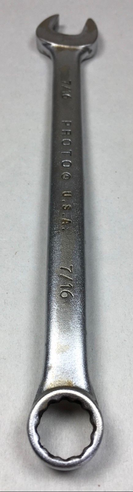 PROTO PROFESSIONAL Tools 1214 7/16 " Combination Wrench U. S. A. Made ...