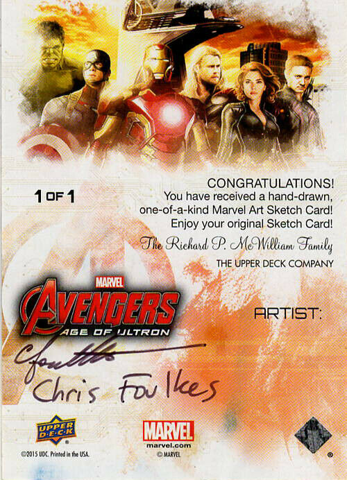 MS. MARVEL 2015 Avengers Age Of Ultron Upper Deck AP Sketch Card ...