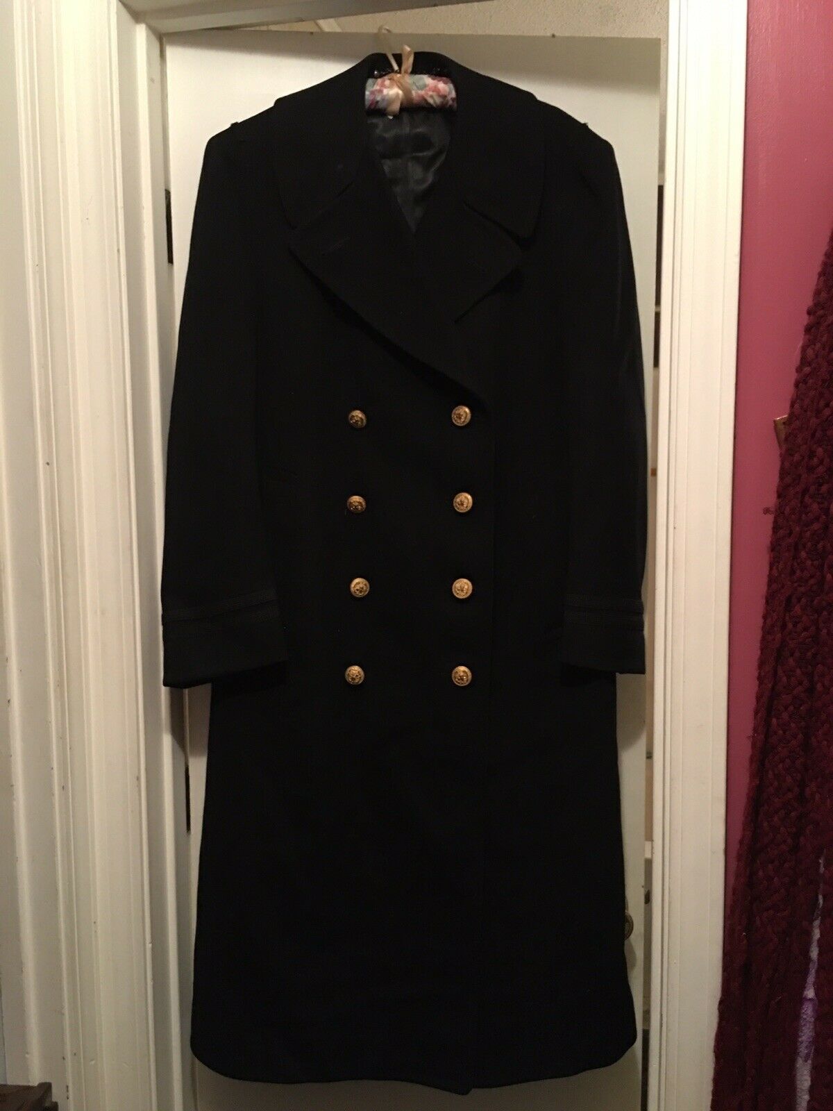 Vintage Regulation US Navy Uniform Wool Bridge Coat With Stripes On ...