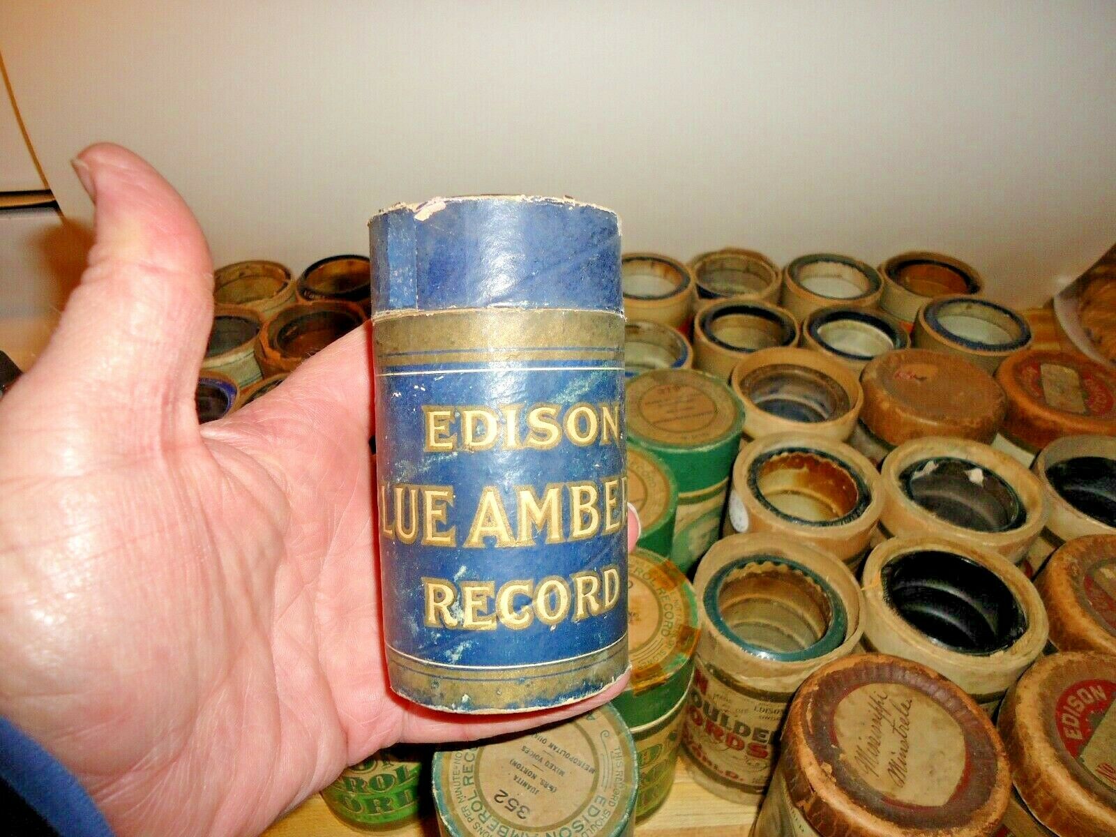 40 Vintage Edison Cylinder Records With Tube Cases In Fair To Good ...