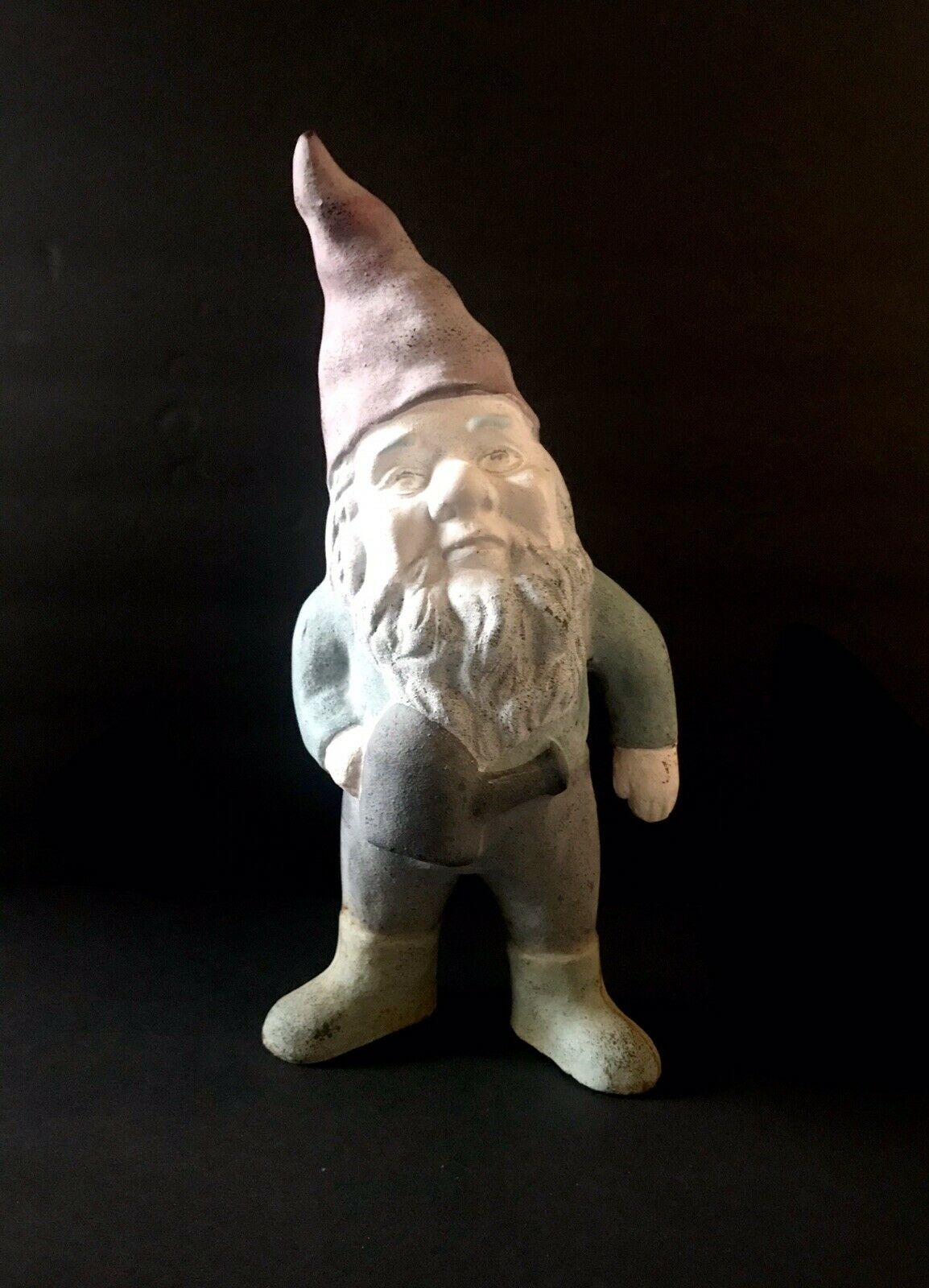 Old 12” Vintage Cast Iron Gnome Elf Dwarf Garden Decor Landscape ...