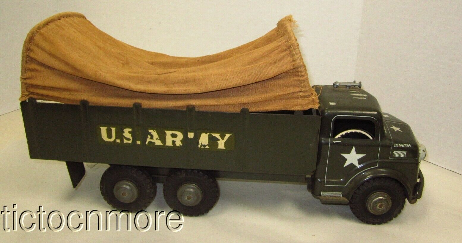 VINTAGE MARX LUMAR US ARMY MILITARY TRUCK TOY PRESSED STEEL 18 ...