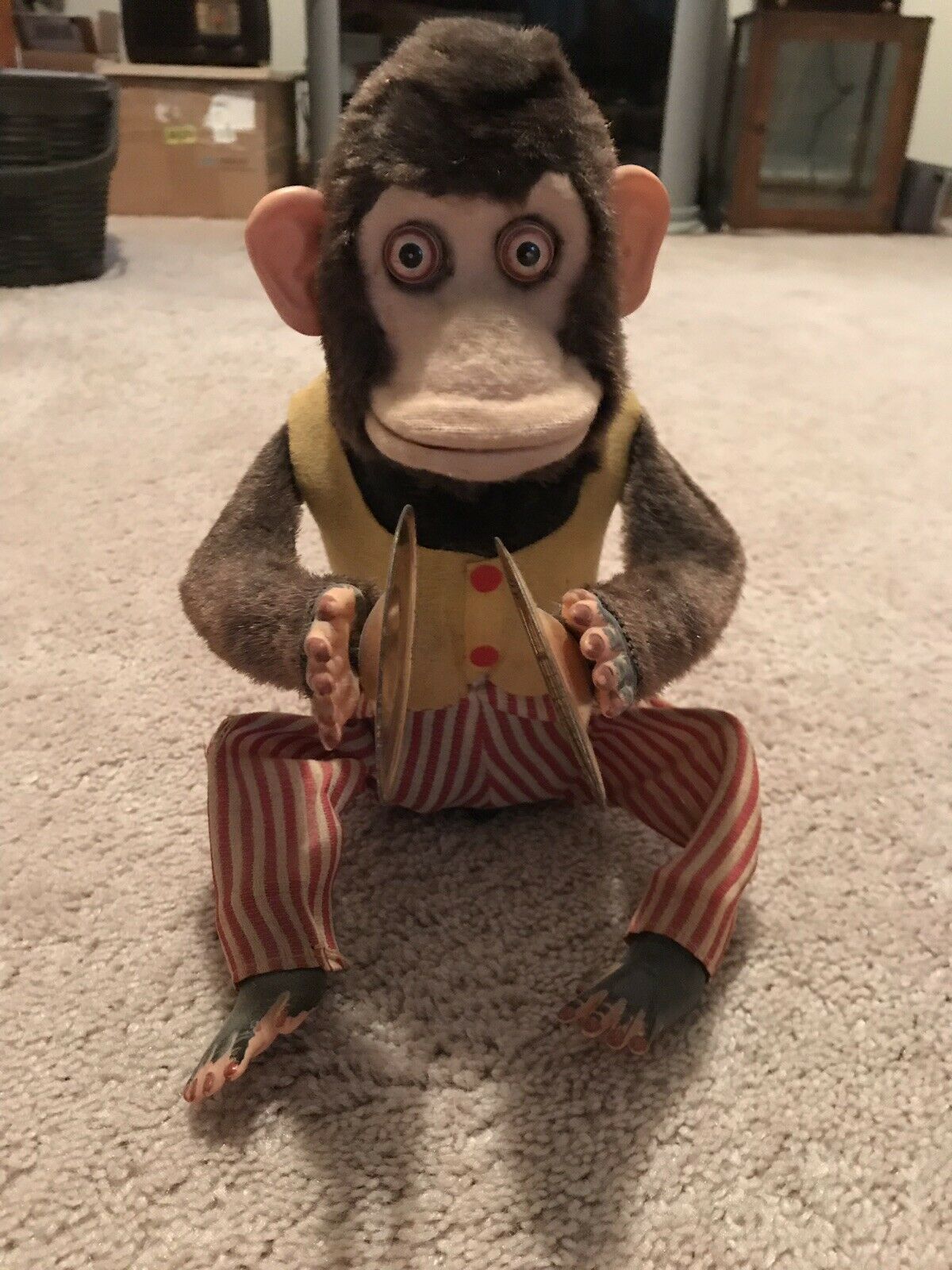 VINTAGE JOLLY CHIMP CLAPPING MONKEY BATTERY OPERATED TOY MADE IN JAPAN ...