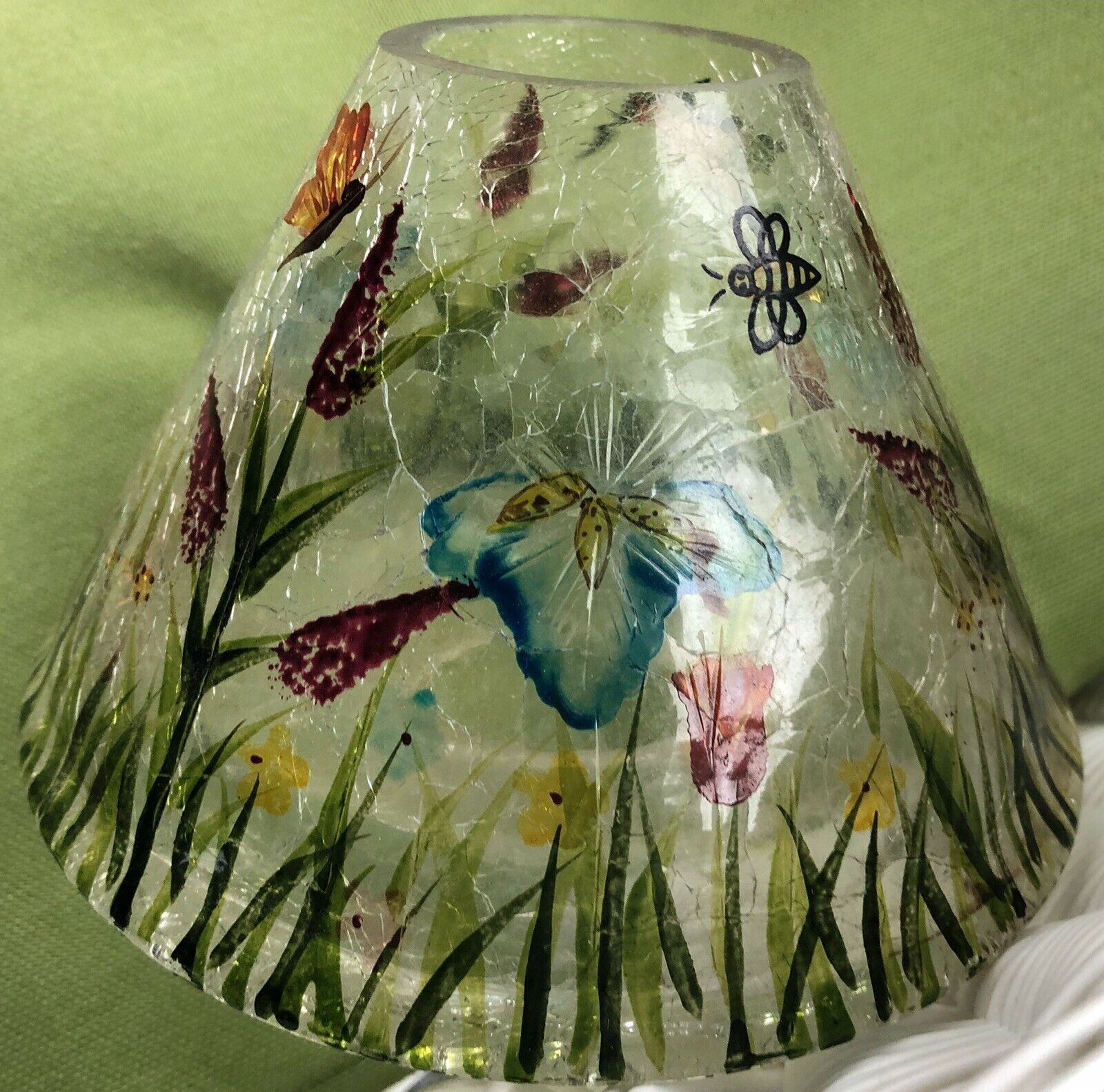 Yankee Candle Crackle Glass Lamp Shade Candle Topper | #15578898