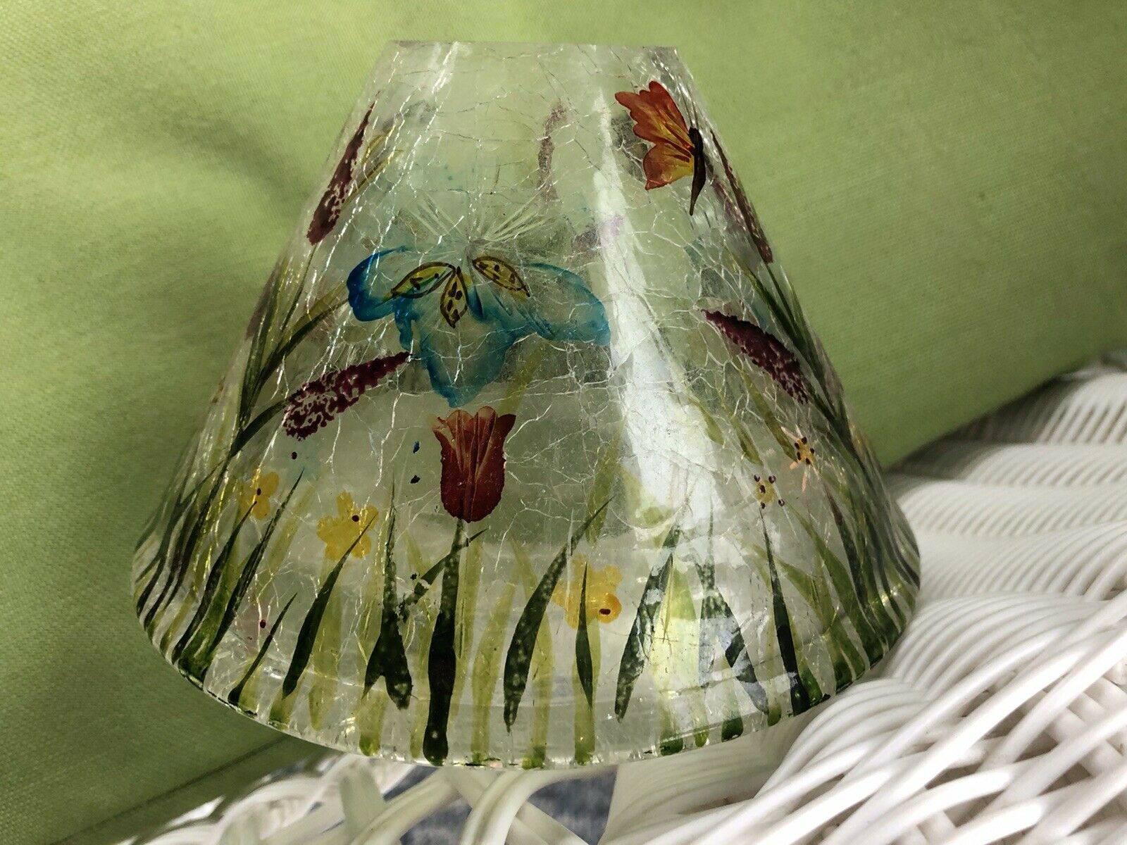 Yankee Candle Crackle Glass Lamp Shade Candle Topper | #15578898