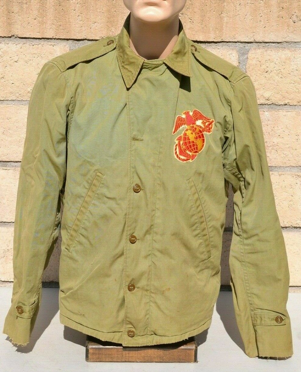 US WWII USMC M 41 FIELD COMBAT JACKET UNITED STATES MARINE CORPS PATCH ...