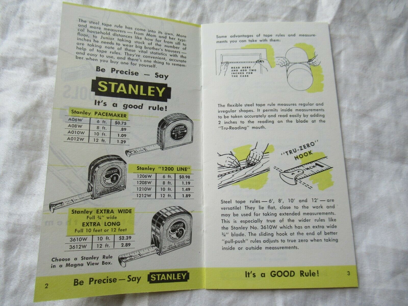 Stanley Woodworking Measuring Tools Brochure Ruler Caliper Level Angle ...