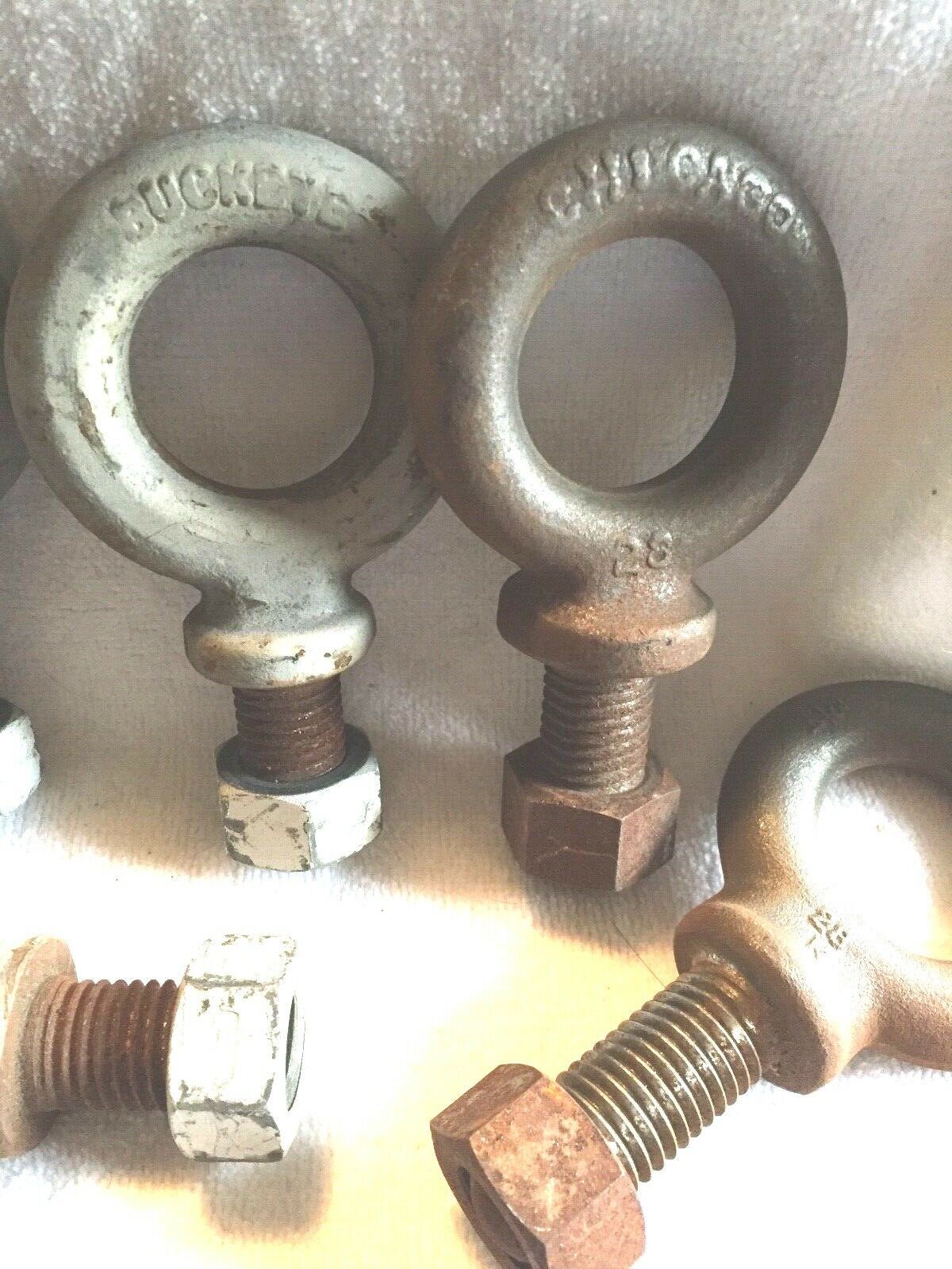 VINTAGE ARCHITECTURAL TOOLS INDUSTRIAL EYE BOLTS STEEL LIFTING BOLTS ...