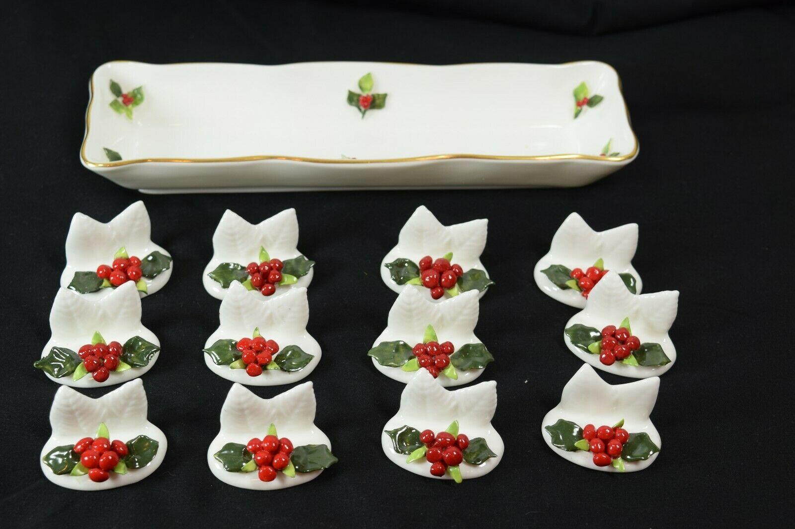 Vintage Coalport Bone China Place Card Holders Boxed Set Of 12 W/ Bonus ...