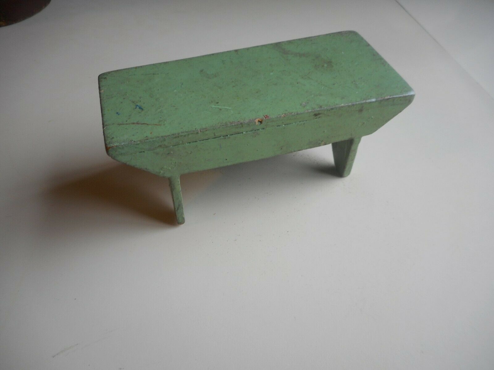 Antique Miniature Hand Made And Painted Child ' S Toy Bench | #15599782