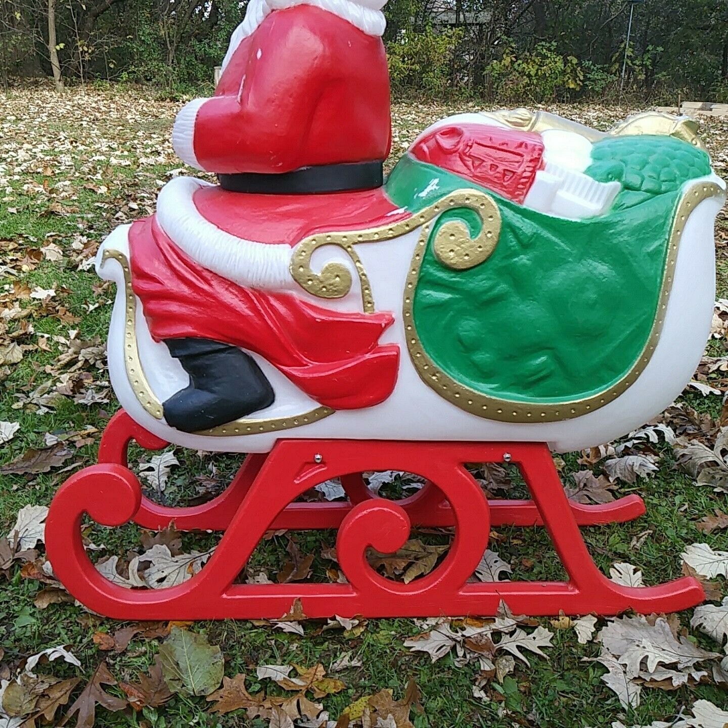 Blow Mold Santa Sleigh