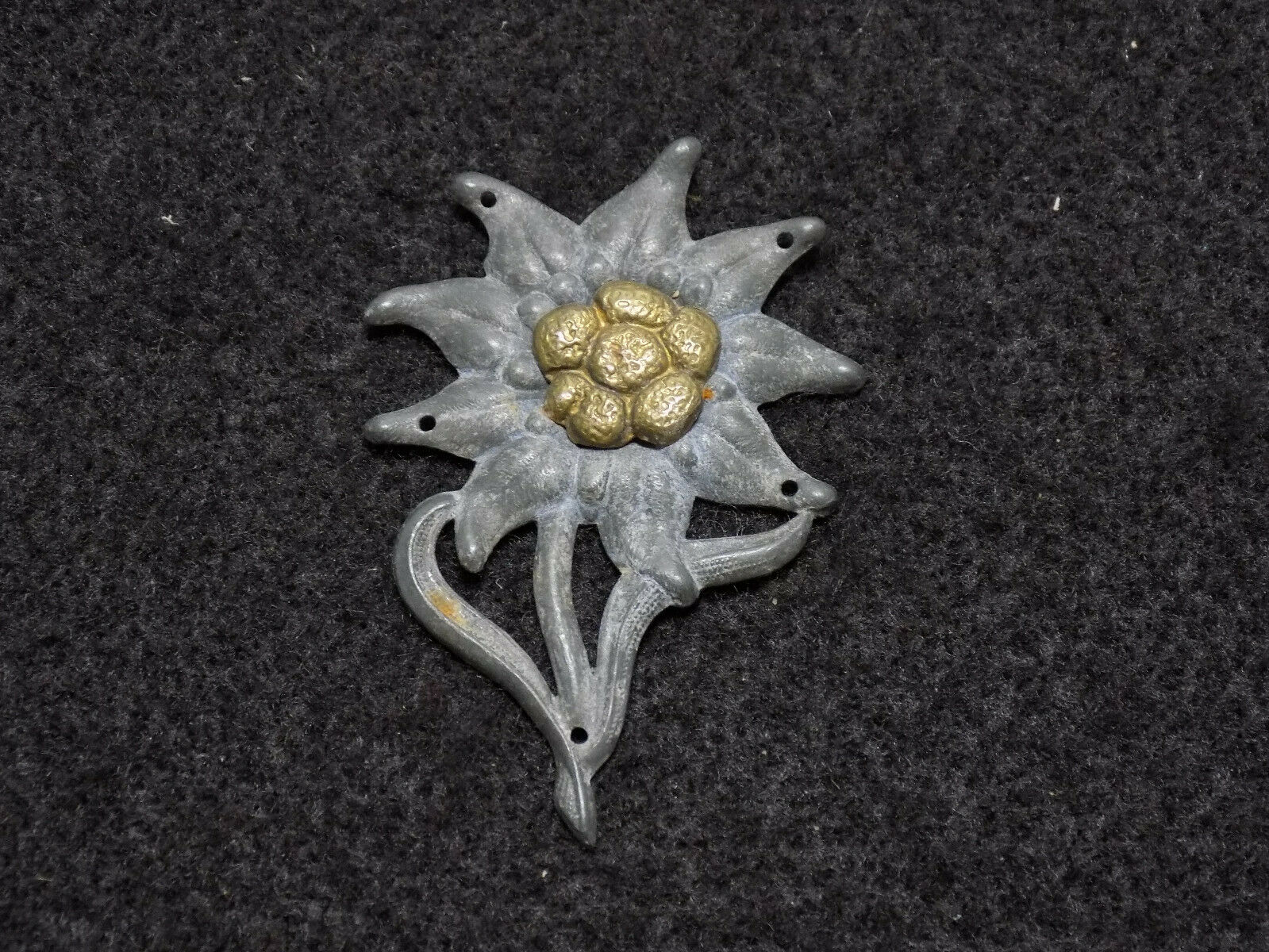 WWII German Army Alpine Mountain Troops Edelweiss Cap Badge Marked ...
