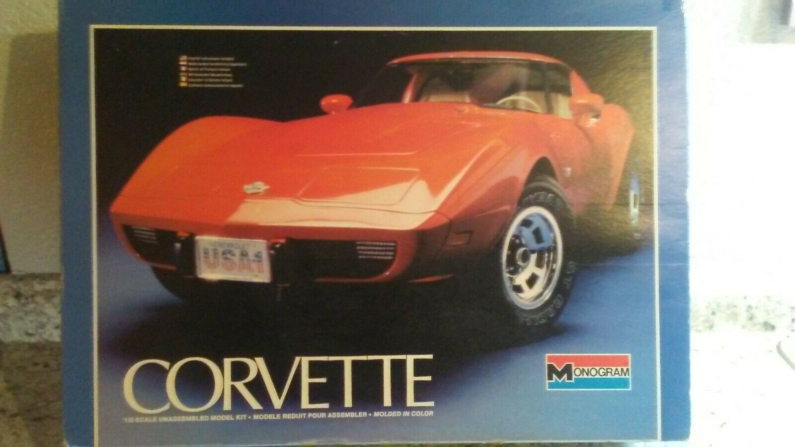 Vintage Monogram 1978 Chevrolet Corvette Kit 2603 1/8 Scale Model Kit ...