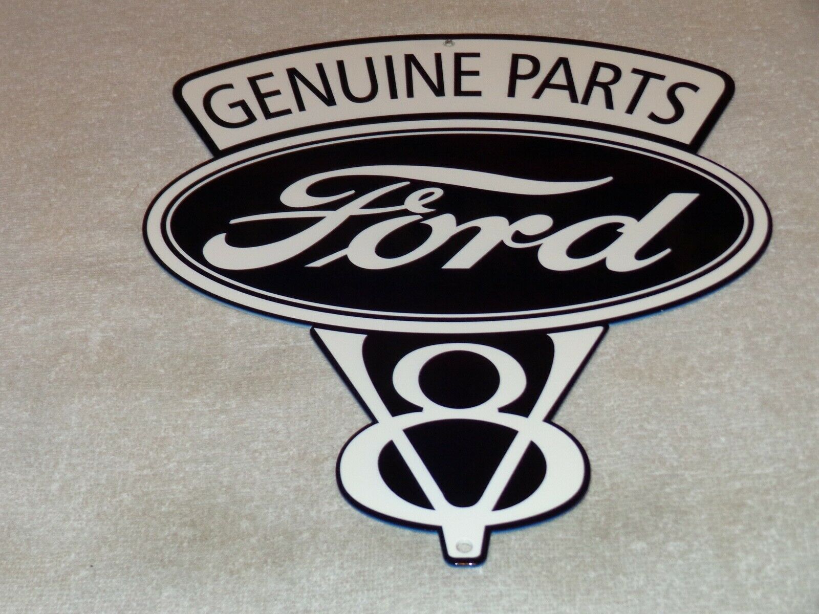 VINTAGE FORD PARTS V8 12 " METAL CAR TRUCK GASOLINE & OIL SIGN PUMP ...