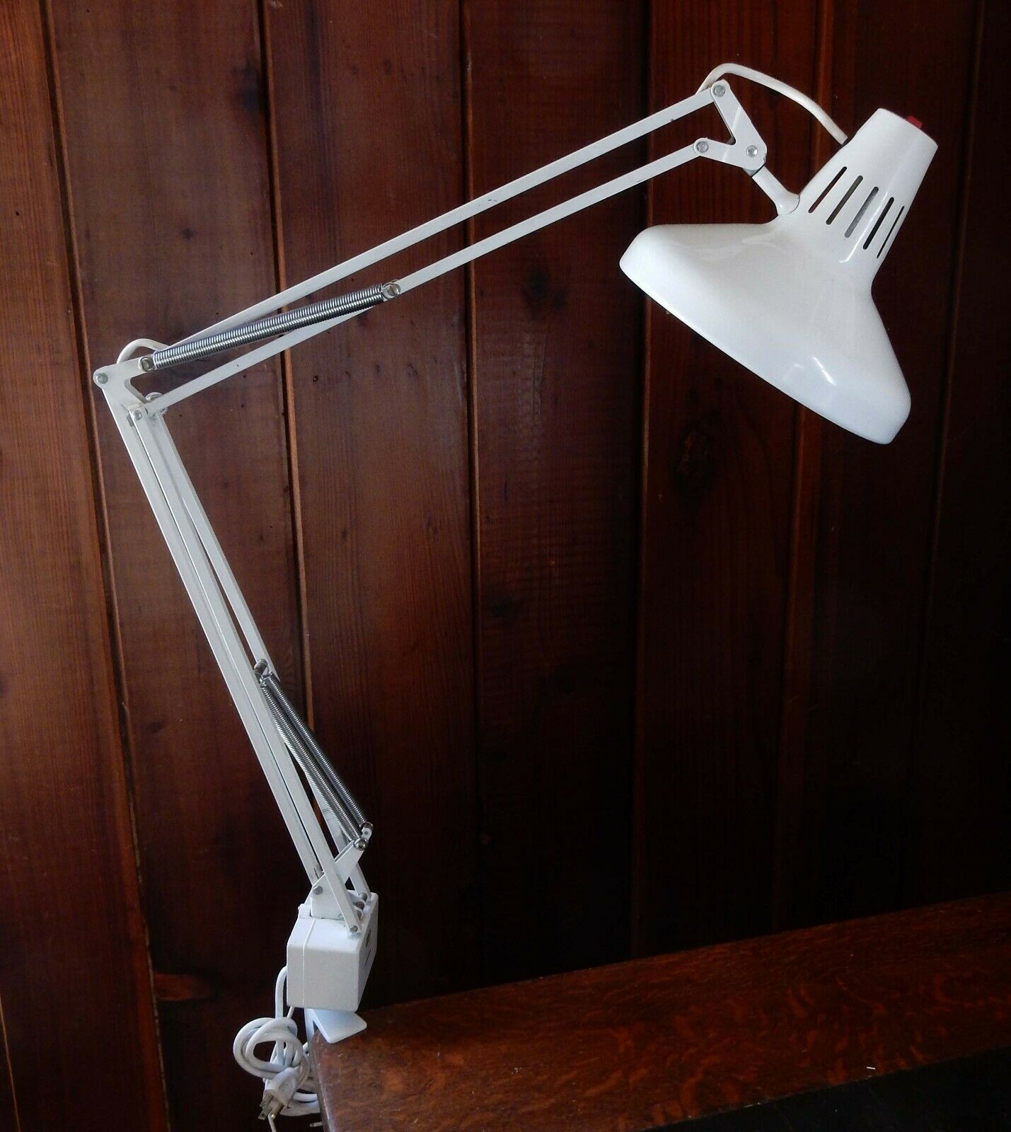 Vintage LUXO Color Correct Articulating Drafting Dual Lamp 2 Bulb With ...