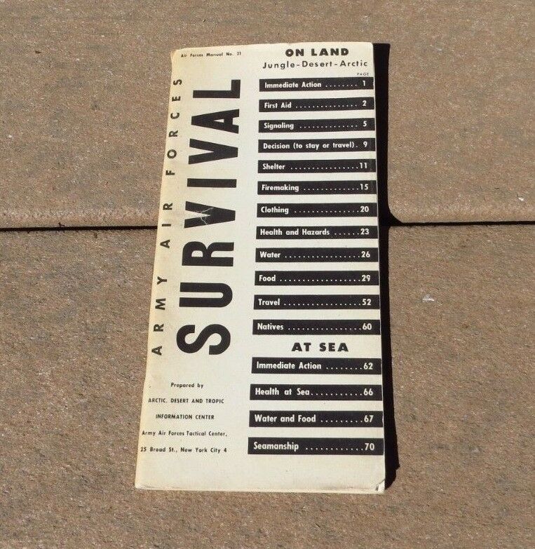 WW2 US Army Military Air Force Escape Evasion Survival Guide Book ...
