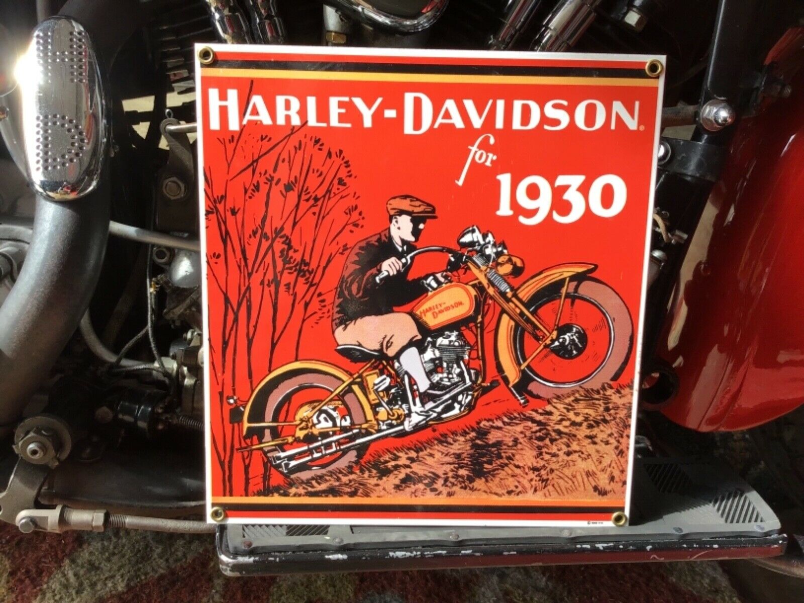 RARE VINTAGE PORCELAIN HARLEY - DAVIDSON FOR 1930 Knucklehead Panhead ...