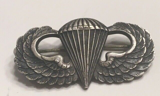 WW2 Sterling Silver Airborne Jump Wing Qualification Badge By Jack ...