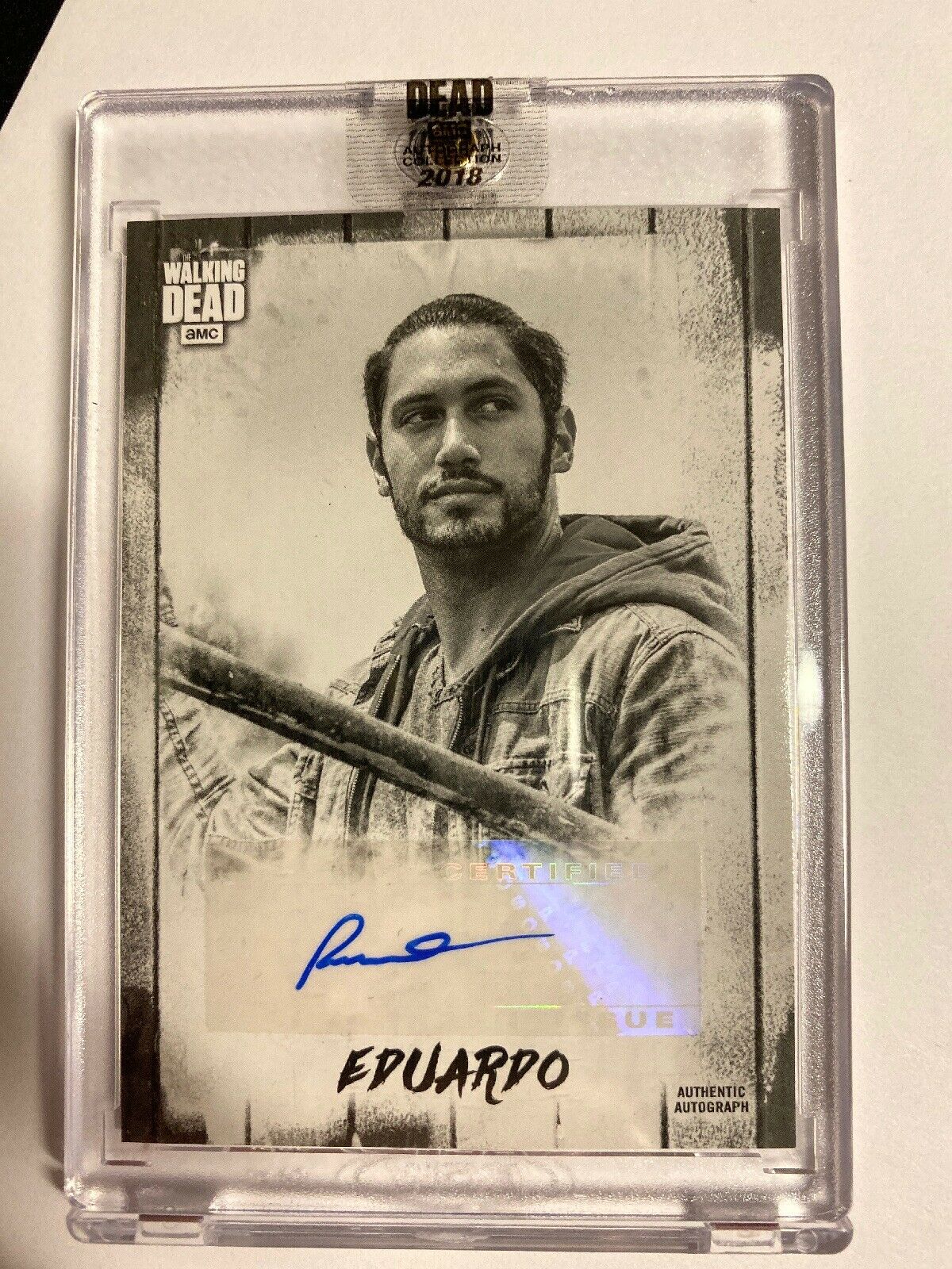 2018 TOPPS AMC THE WALKING DEAD AUTOGRAPHED EDUARDO 2/5 PETER ZIMMERMAN ...