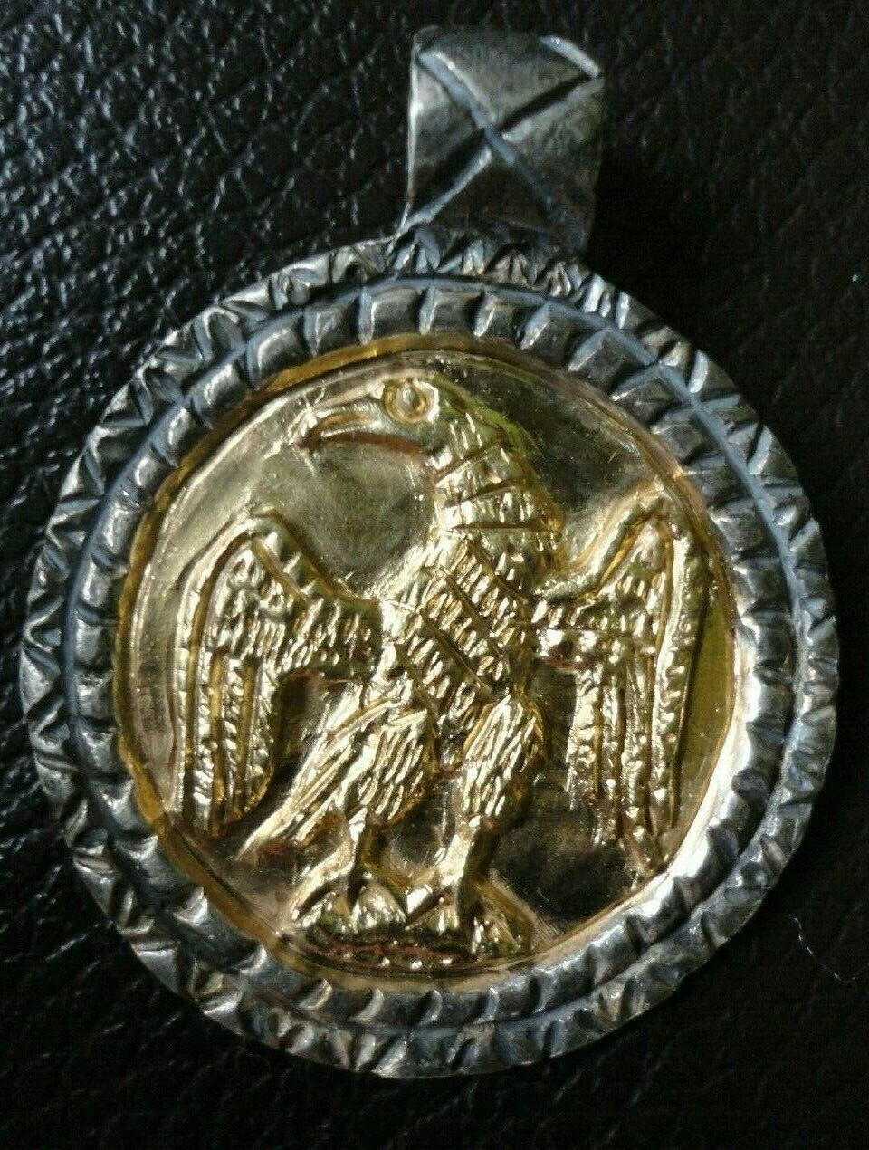 ANCIENT ROMAN SILVER AMULET WITH DEPICTION OF LEGIONARY EAGLE | #15440684
