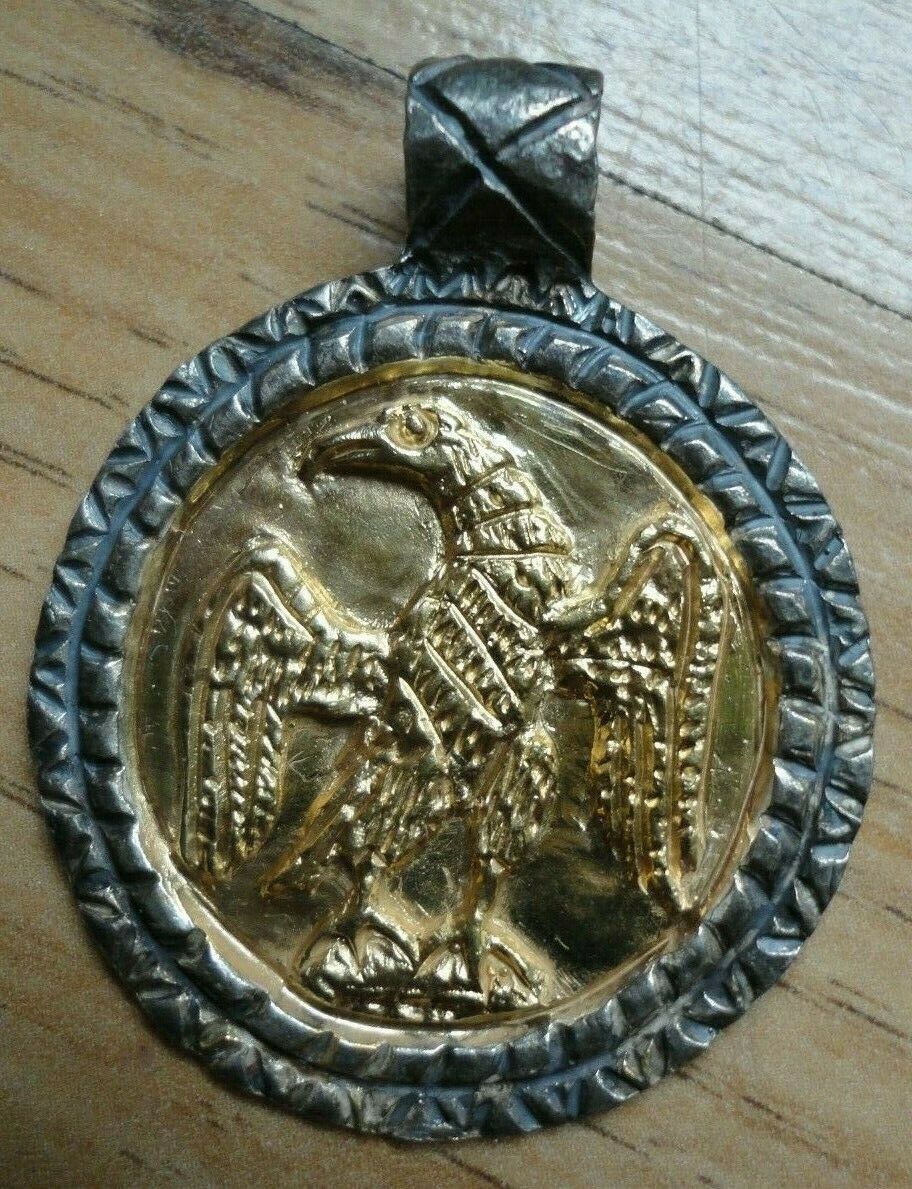 ANCIENT ROMAN SILVER AMULET WITH DEPICTION OF LEGIONARY EAGLE | #15440684