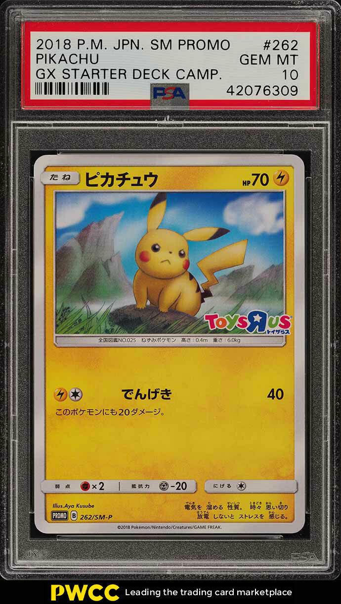 2018 Pokemon Japanese SM Promo GX Starter Deck Camp Pikachu 262 PSA 10 ...