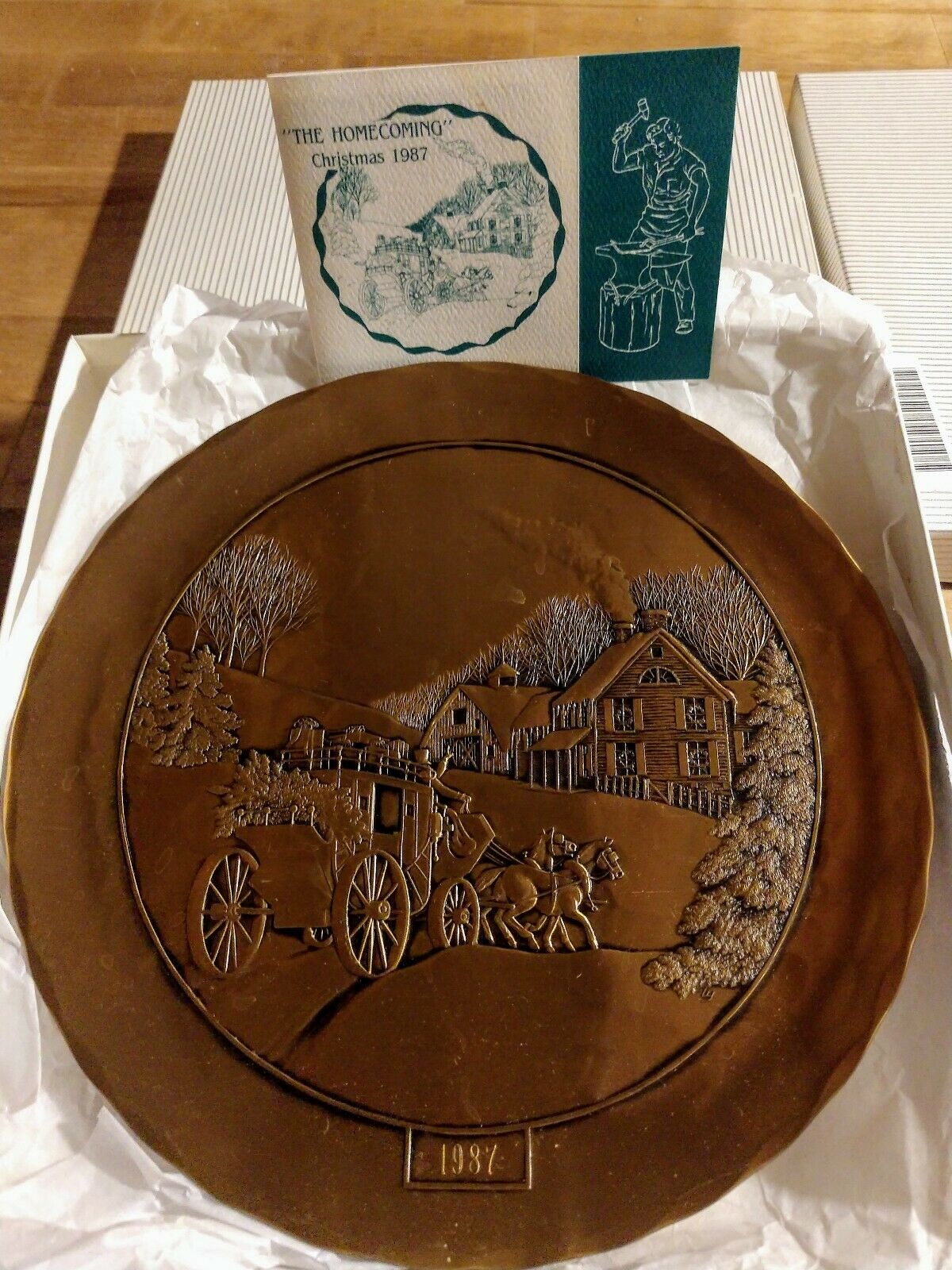 4 - BRONZE Christmas Wendell August Forged - Limited Edition Plates ...