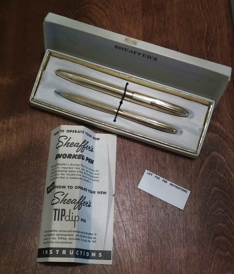 Vintage SHEAFFER ' S TiP DiP SNorKeL WHITE DOT 14K Gold NIB FOUNTAIN ...