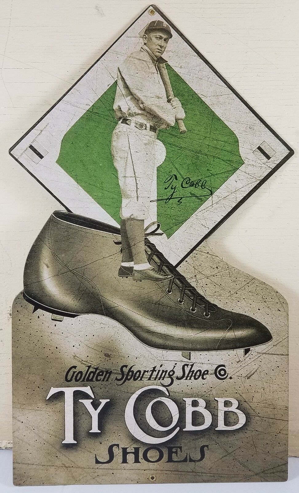 TY COBB BASEBALL SHOES GOLDEN SPORTING SHOE CO HEAVY DUTY METAL ...