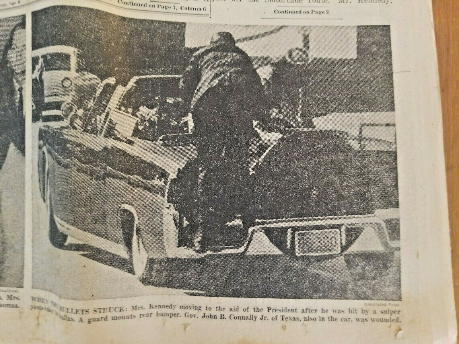 JFK Assassination York Times Newspaper November 23 1963 Complete Paper ...